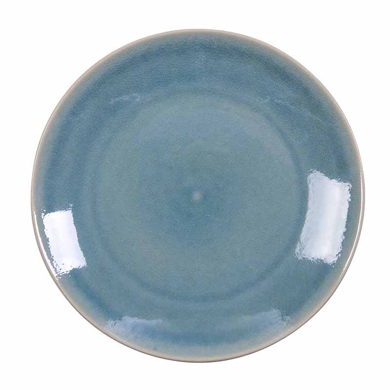 Plato Llano con DiseÃ±o Craquelado en Color Azul Turquesa de CerÃ¡mica ...