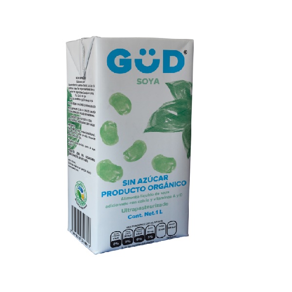Leche De Soya Orgánica Sin Azúcar Gud 1 L