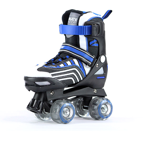 PATINES 3 EN 1 AJUSTABLES SKATE FACTORY AZUL LINEA QUADS HIELO