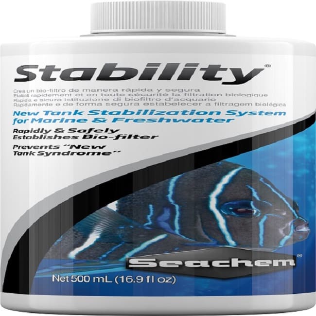 STABILITY BACTERIA SEACHEM 500 ML PARA ACUARIO AGUA DULCE Y AGUA SALADA