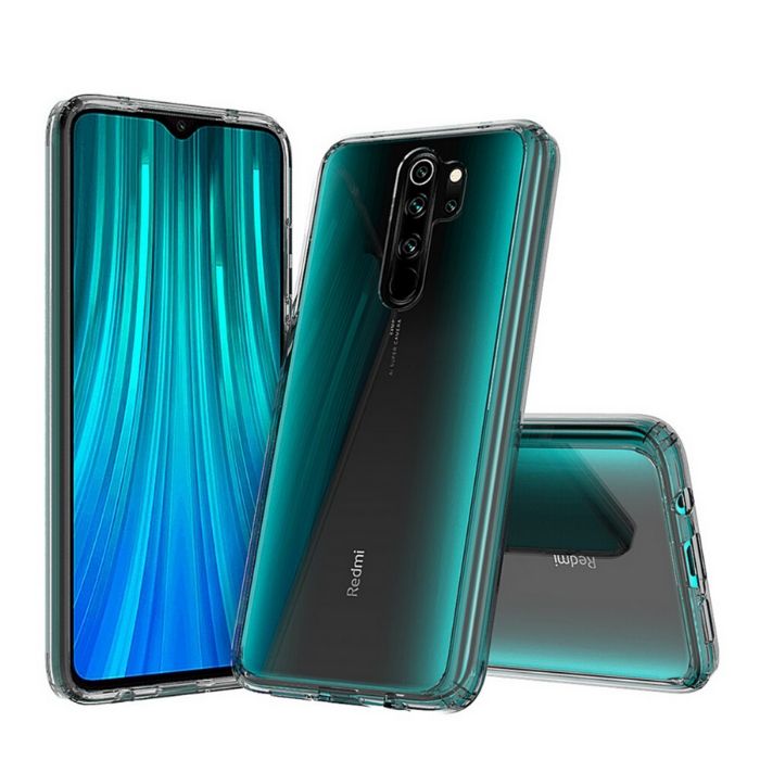 Mica + Funda Redmi Note 8 Pro Uso Rudo Acrílico Transparente