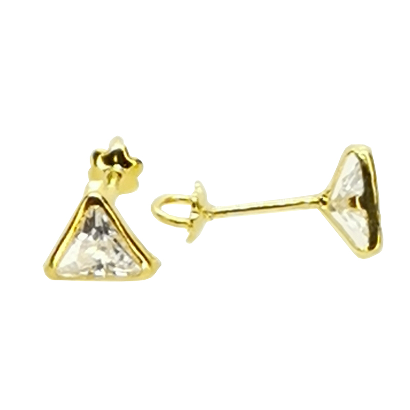 Broquel Bisel Triangulo Oro Laminado 5mm