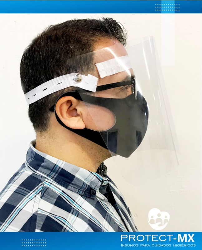 Careta Facial de Mica Transparente Ajustable