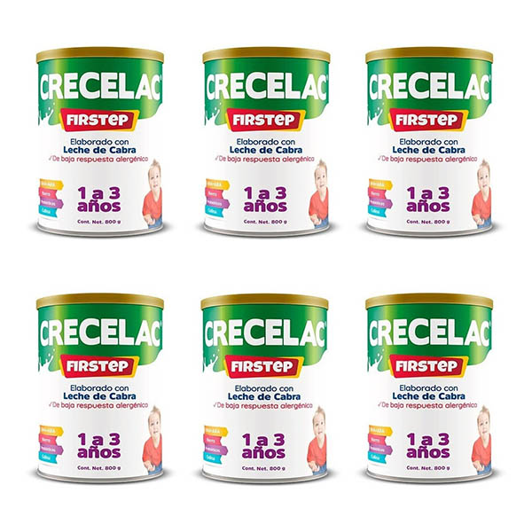 Fórmula Crecelac Firstep 1-3 Años 800gr, 6 Pack