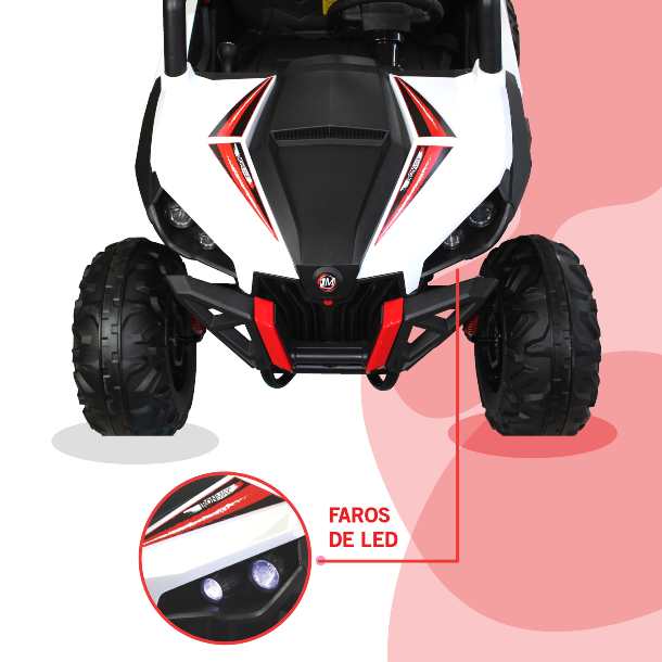 Montable Electrico Para Niño Buggy Todo Terreno Blanco