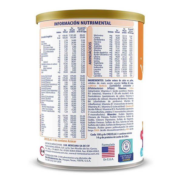 Fórmula Crecelac Bebé 0-12 Meses 400gr, 12 Pack