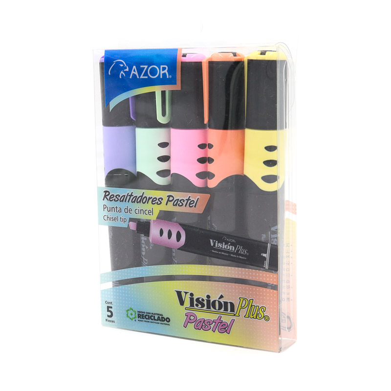 Marcatextos Pastel Vision Plus Azor Caja 5 Colores