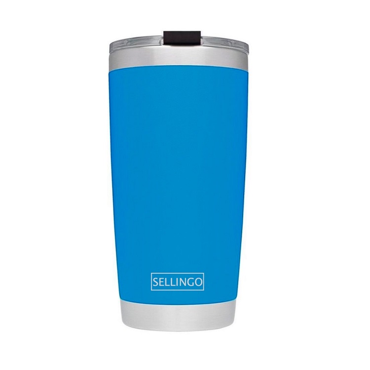 Termo Vaso Sellingo Acero Inoxidable Doble Capa 20 Oz Matte Azul Turquesa