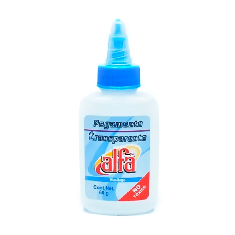 Pegamento Liquido Transparente Alfa 60g Paquete Con 6 Pzas
