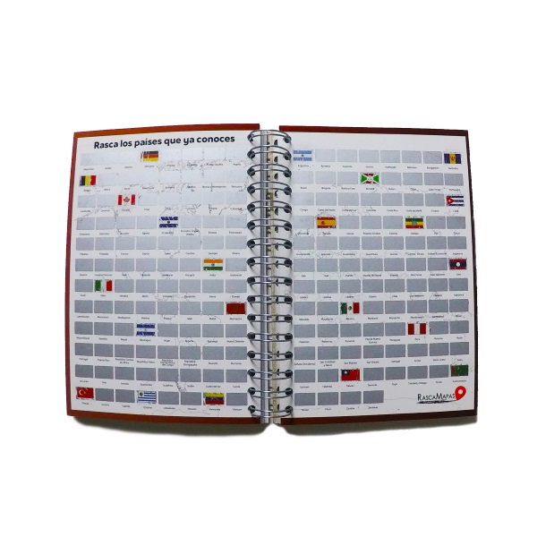 Bitácora de viajes con mapas rascables