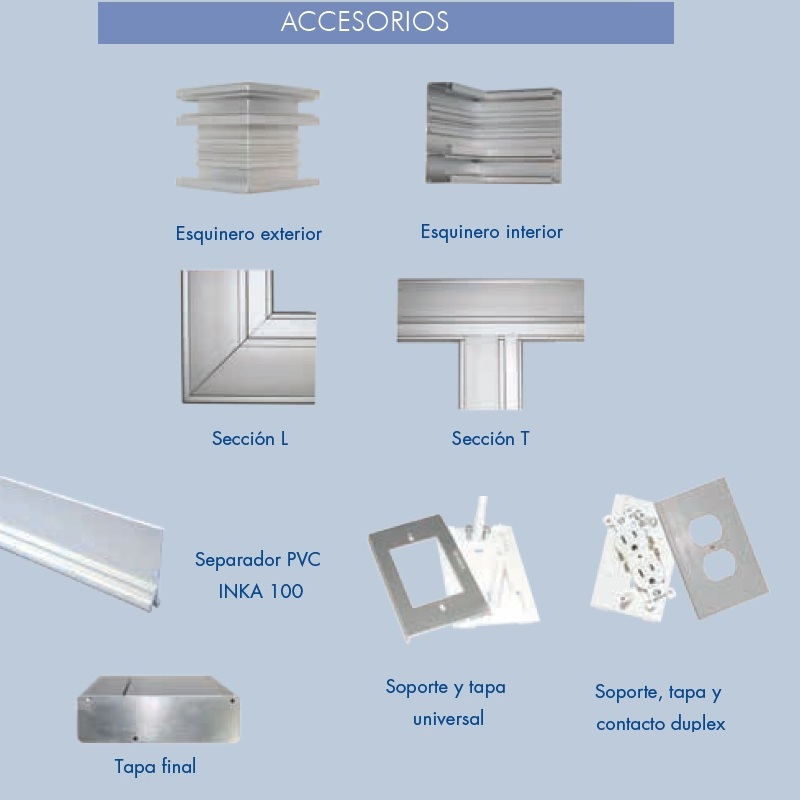 CANALETA INKA 100 DE ALUMINIO EN 3 MTS MARCA THORSMAN 8101-80300