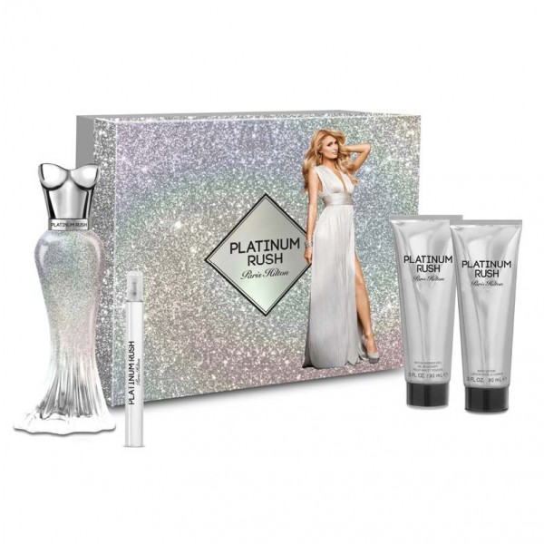 SET PLATINUM RUSH LAUNCH EDP 4PZ Paris Hilton 100ml EDP Dama