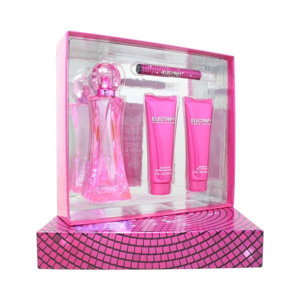Z4 SET PARIS HILTON ELECTRIFY 4PZS 100ML EDP SPRAY/ SHOWER GEL 90ML/ BODY LOTION 90ML/ 10ML EDP ...