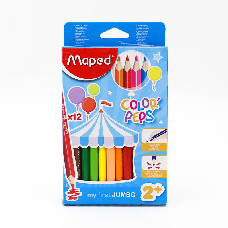 Lapices Colores Maped Jumbo Triangular Preescolar 12pzas