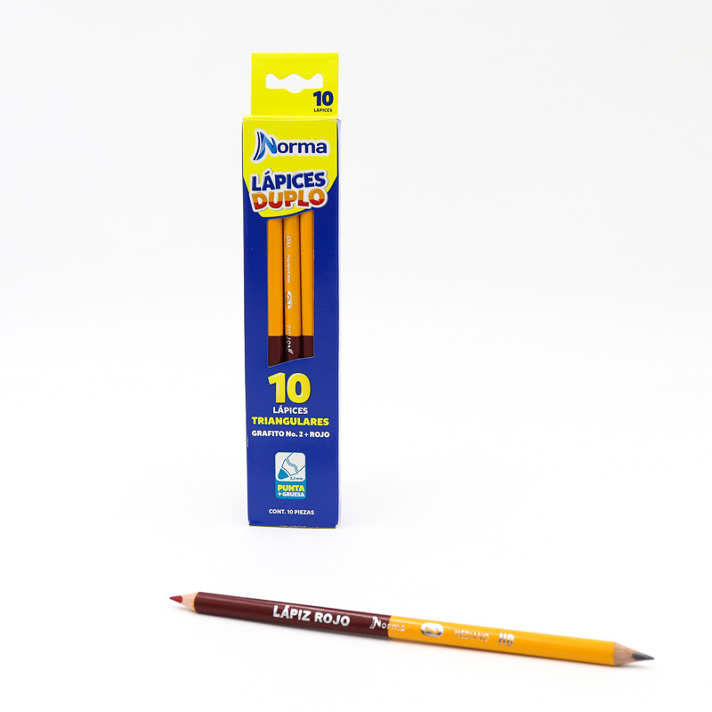 Lapices Norma Duo Grafito+rojo Caja 10 Piezas