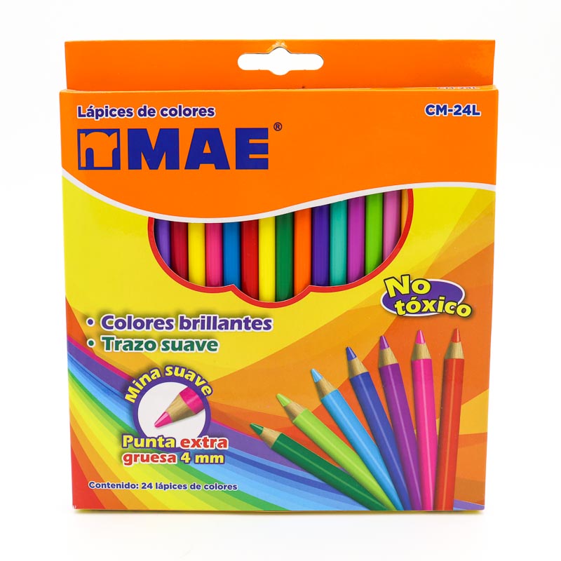 Lapices De Colores Mae Redondo 24 Pzas