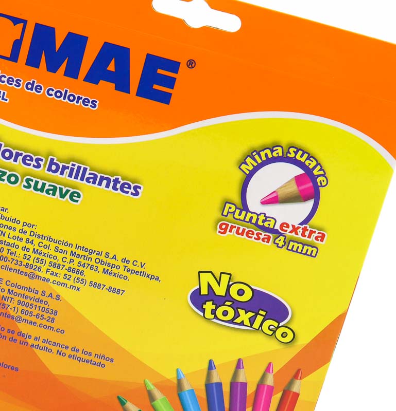 Lapices De Colores Mae Redondo 24 Pzas