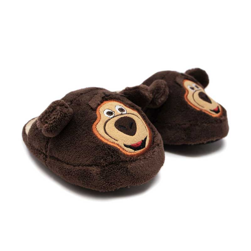 Pantufla De Masha Y El Oso Color Cafe Tipo 3d De Oso