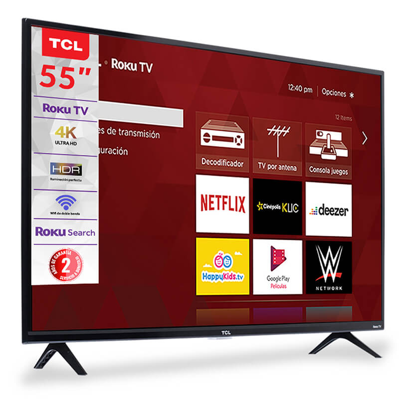 Smart Tv Tcl 55 Pulgadas Pantalla Led Roku Tv, Wifi, Hdmi