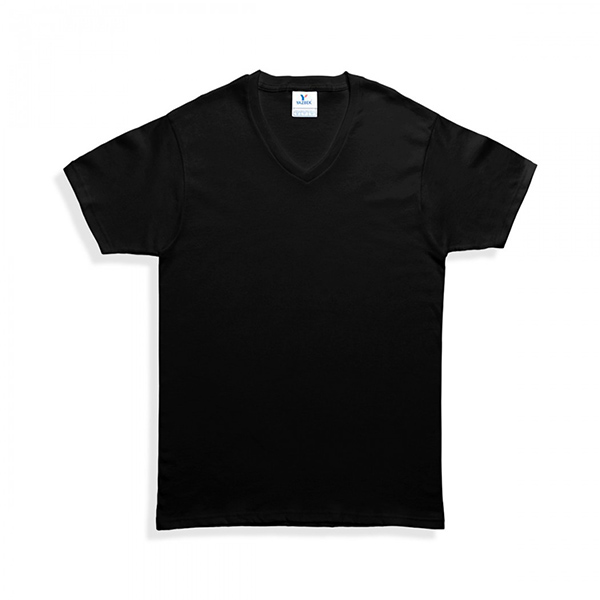 PLAYERA CUELLO V MANGA CORTA CABALLERO NEGRO M C0306