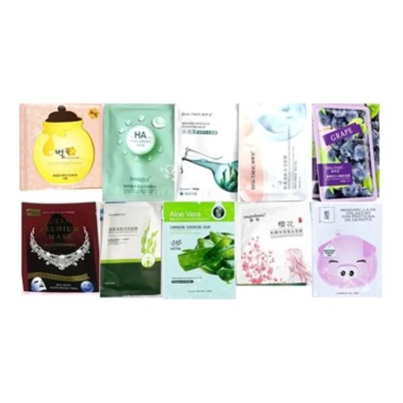 15 Mascarillas Faciales Coreanas Anti Acné Aloe Colágeno Exfoliante