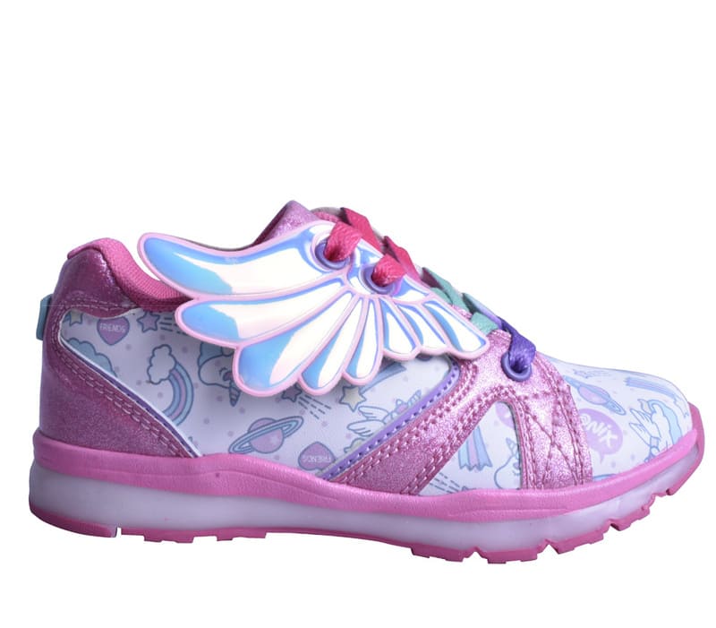 Tenis Para Niña Onix Color Rosa Con Alas De Unicornio 3d