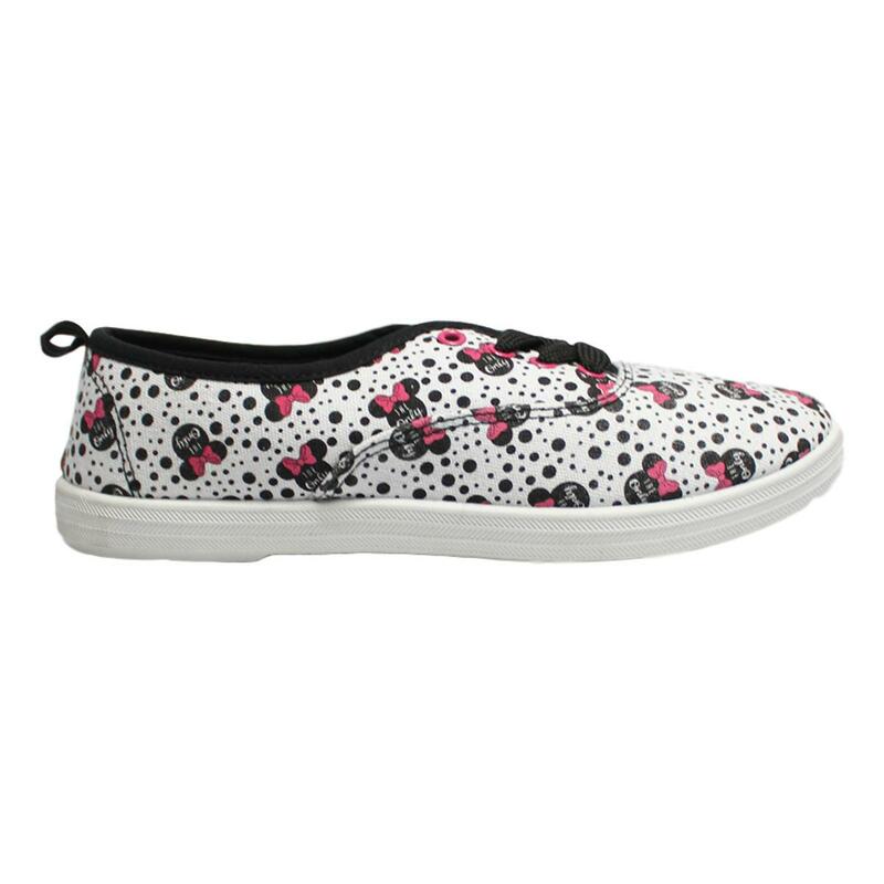 Tenis Flat Minnie Mouse Color Blanco Con Mutli Minnie