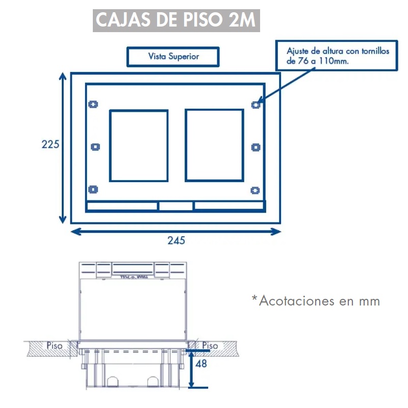 CAJA DE PISO/FLOOR SOCKET 2M THORSMAN 11000-33401