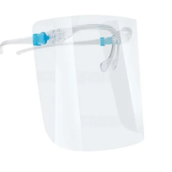 Careta Facial Protectora con Soporte de Lentes y mica transparente ori