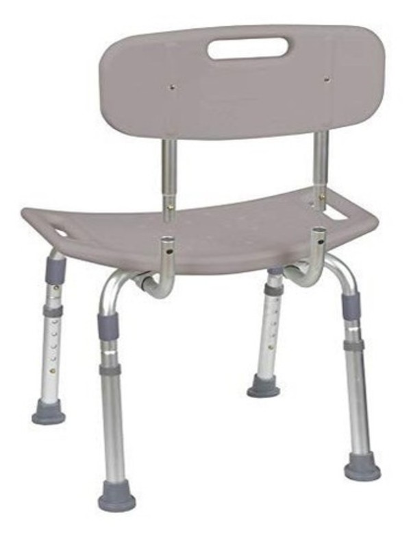 Silla Ducha Baño Respaldo Aluminio Altura Ajustable Drive 12202KD