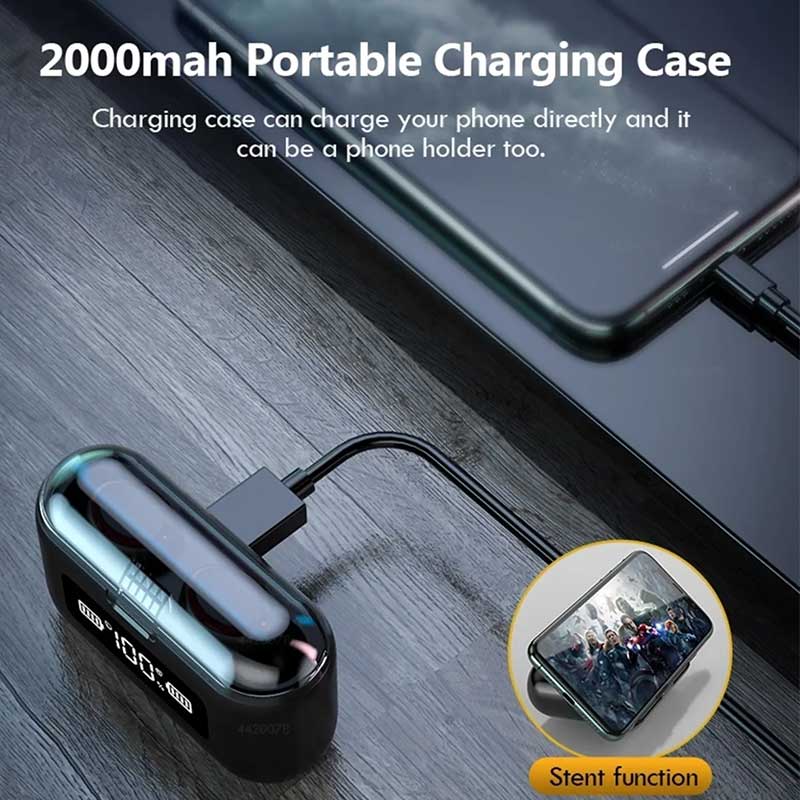 Audífonos Inalámbricos Bluetooth 5.0 F9 con Power bank