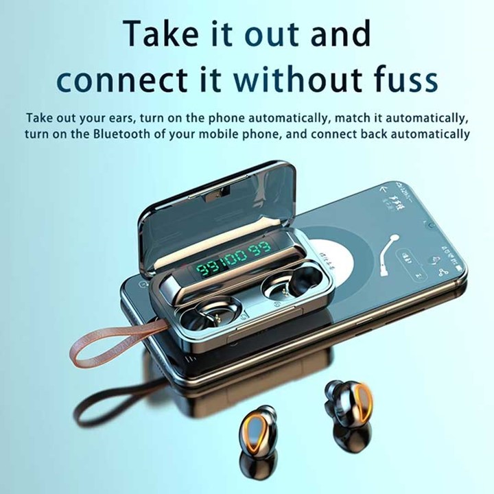 ConfiesOs Inalámbricos Bluetooth 5.0 F9 Fluid con Power bank