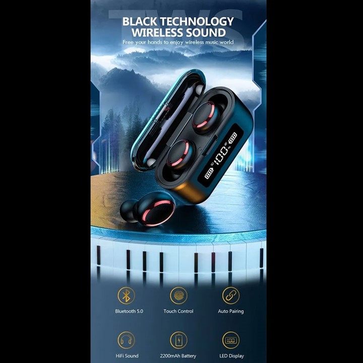 Audífonos Inalámbricos Bluetooth 5.0 F9 con Power bank