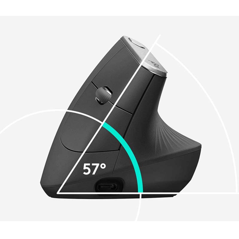 Mouse Logitech Mx Vertical Bluetooth Usb Tipo C 4000 DPI 910-005447