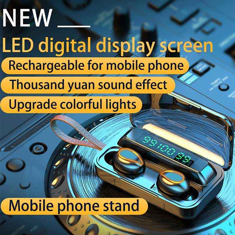 Audífonos Inalámbricos Bluetooth 5.0 F9 Fluid con Power bank