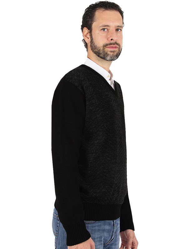 Suéter Casual, Color Negro, Mariscal Moda Hombre.