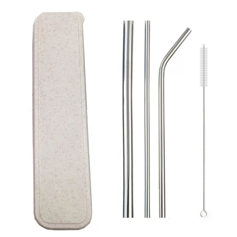 Kit Popotes Acero Inoxidable con Estuche y Cepillo, LBP, 5 piezas ...