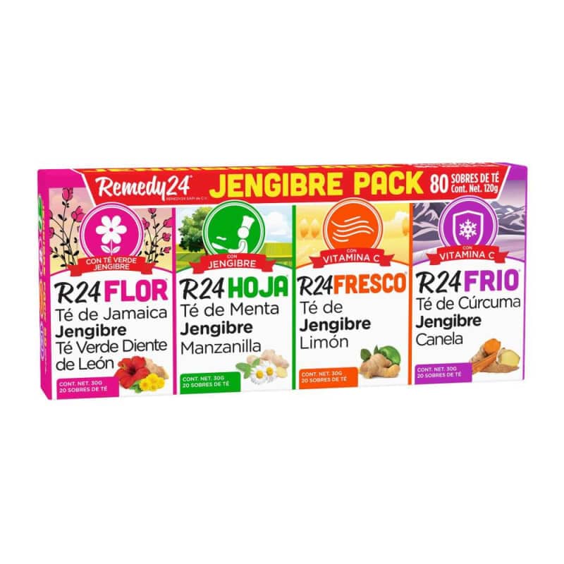 Té Remedy 24 Jengibre Surtido 80 pzas
