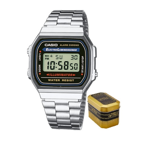 Reloj Casio Plata A168 Unisex Caballero Dama Plateado Caja Vintage