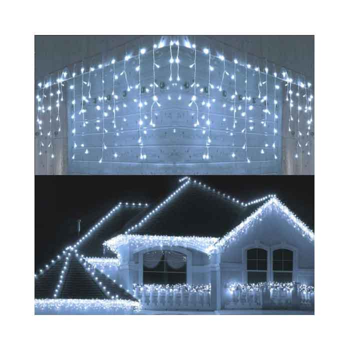 Serie Navideña Cascada Luces Led 10 Metros 500 Leds Blanco Frio