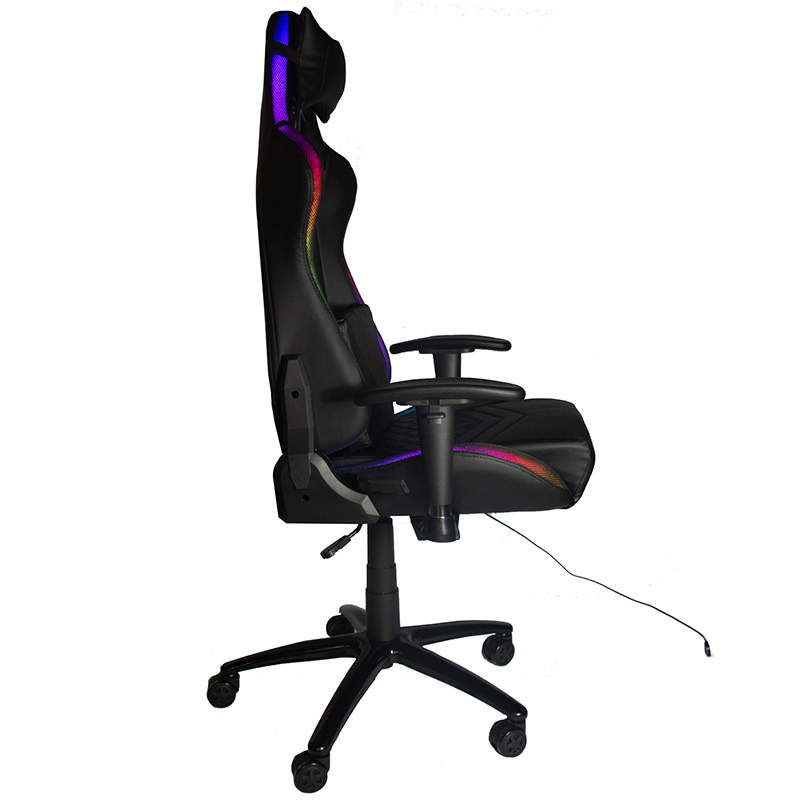 Silla Gamer Luz Led RGB Reclinable Ergonomica Cojines Desmontables