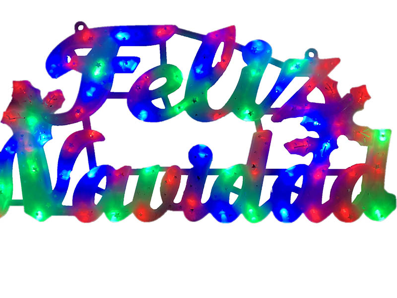 Serie Navideña Letrero Luz Led Feliz Navidad Multicolor