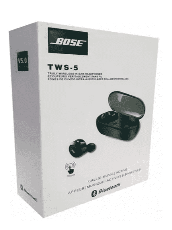 Audífonos tipo BOSE TWS 5 NEGROS Inalámbricos