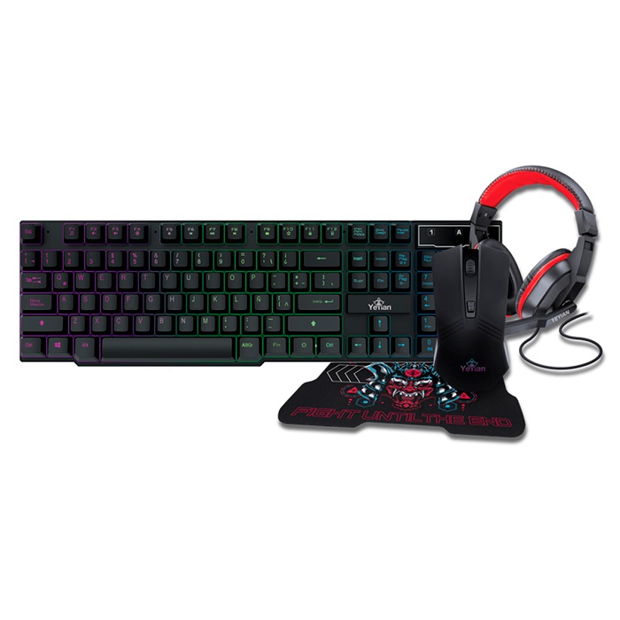 KIT GAMER YEYIAN HYDRA S2000 TECLADO MOUSE HEADSET MOUSEPAD