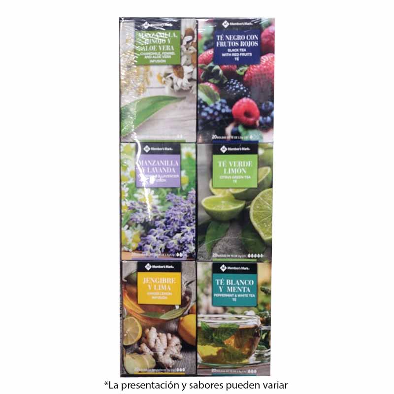 Té E Infusión Member's Mark 6 Pzas Con 20 Sobres