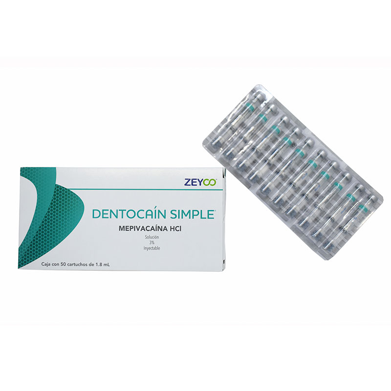 Caja con Cartuchos Dentocain Simple Anestesia Dental Local