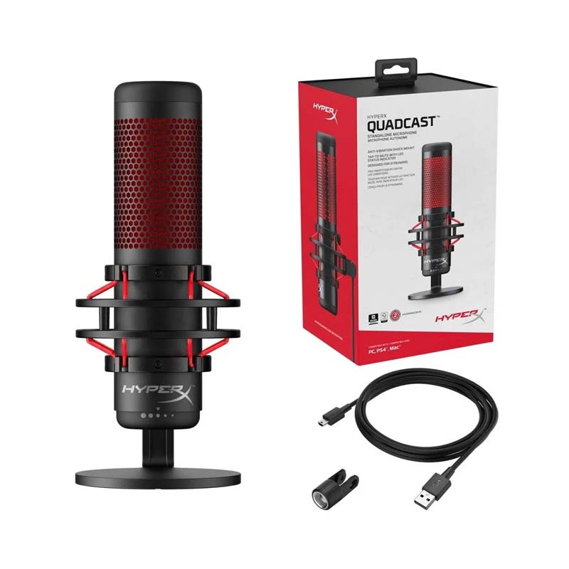 MIC KINGSTON HYPERX QUADCAST USB BASE HX-MICQC-BK