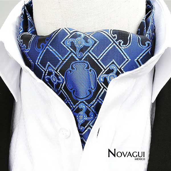 Corbata Ascot (tipo Gazné) con Pañuelo UNISEX Modelo ESCD-AAzN
