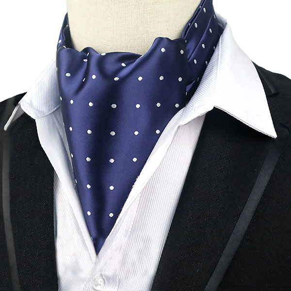 Corbata Ascot (tipo Gazné) con Pañuelo UNISEX Modelo PLKDT-AzPl