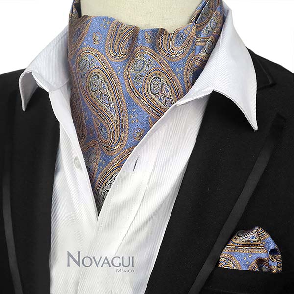 Corbata Ascot (tipo Gazné) con Pañuelo UNISEX Modelo AMIB-gACPlN